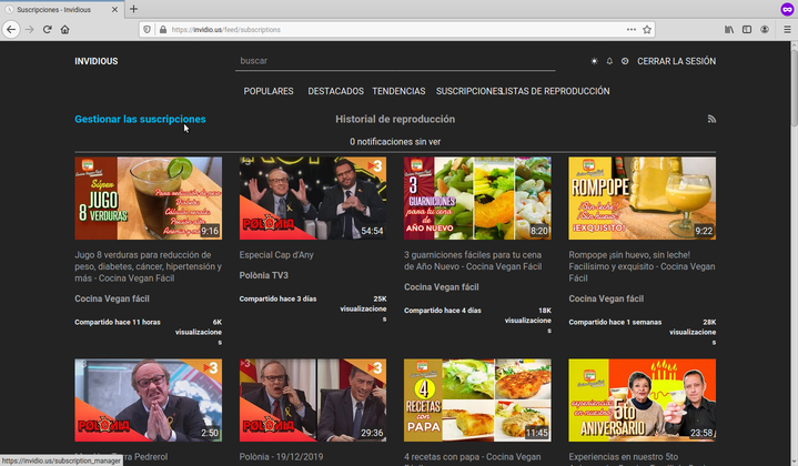 YouTube con privacidad: con Invidious